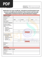 Application For Non-Creamy Layer Certificate v0.1 PDF | PDF | Identity Document | Real Property