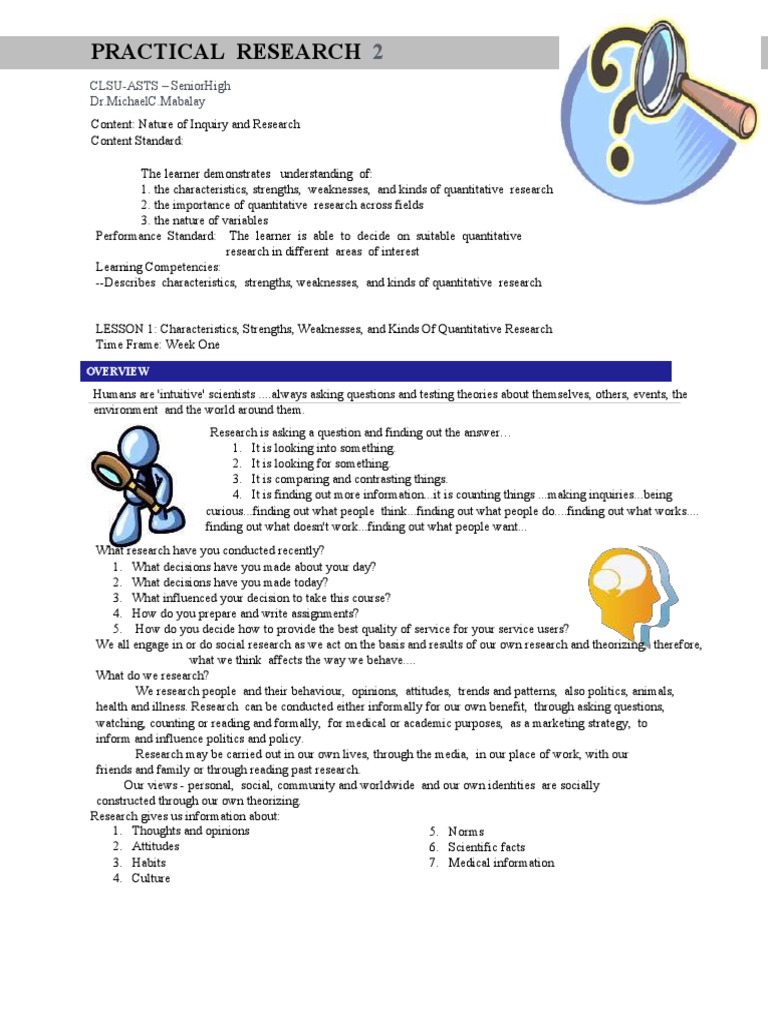 Practical Research Module 1 | Download Free PDF | Quantitative Research ...