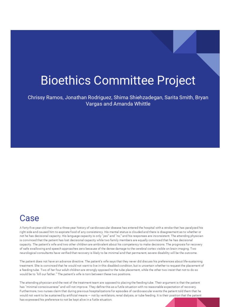 Bioethics Committee Project | PDF | Medical Ethics | Autonomy
