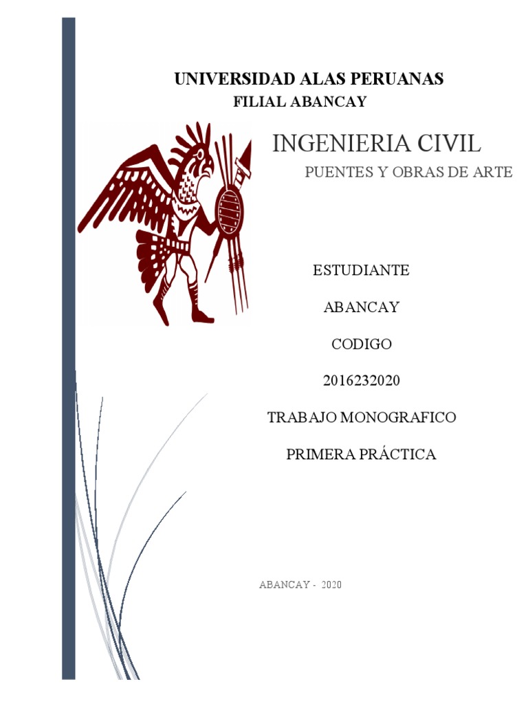 Primera Practica Puentes Y Obras De Arte Pdf Puente Hormigón