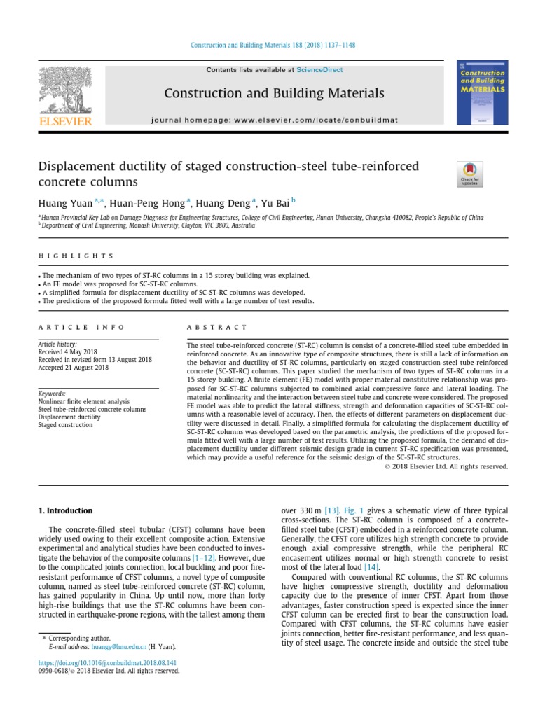 Staged Construction in Steel Columns | PDF | Strength Of Materials | Column
