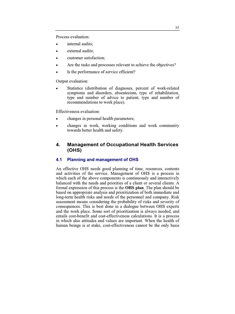 Management of Occupational Health Services | PDF