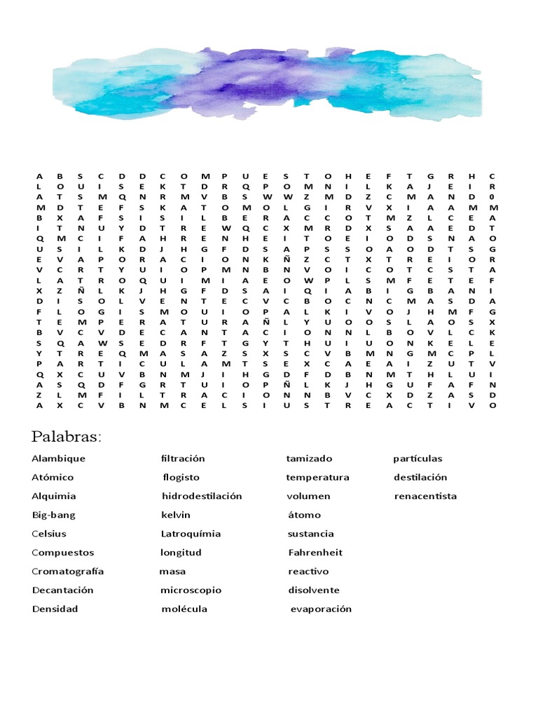 Sopa de Letras de Términos Químicos | PDF | Física | Química