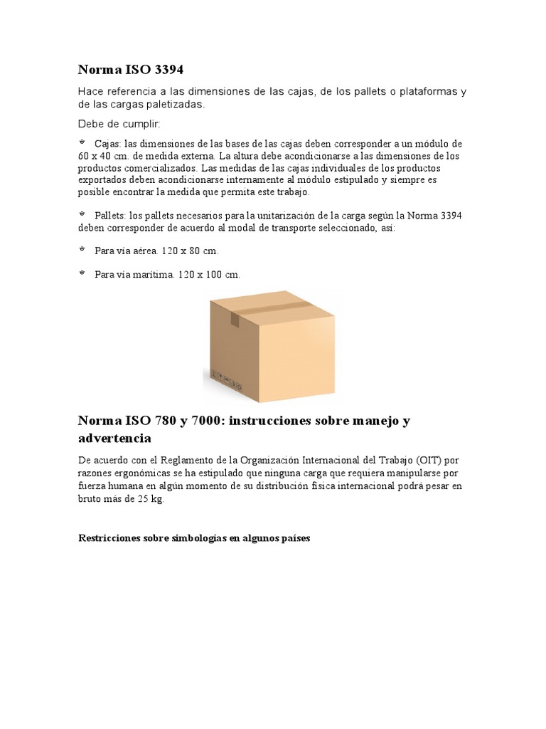 Norma ISO 3394 | PDF | Almacén | Transporte