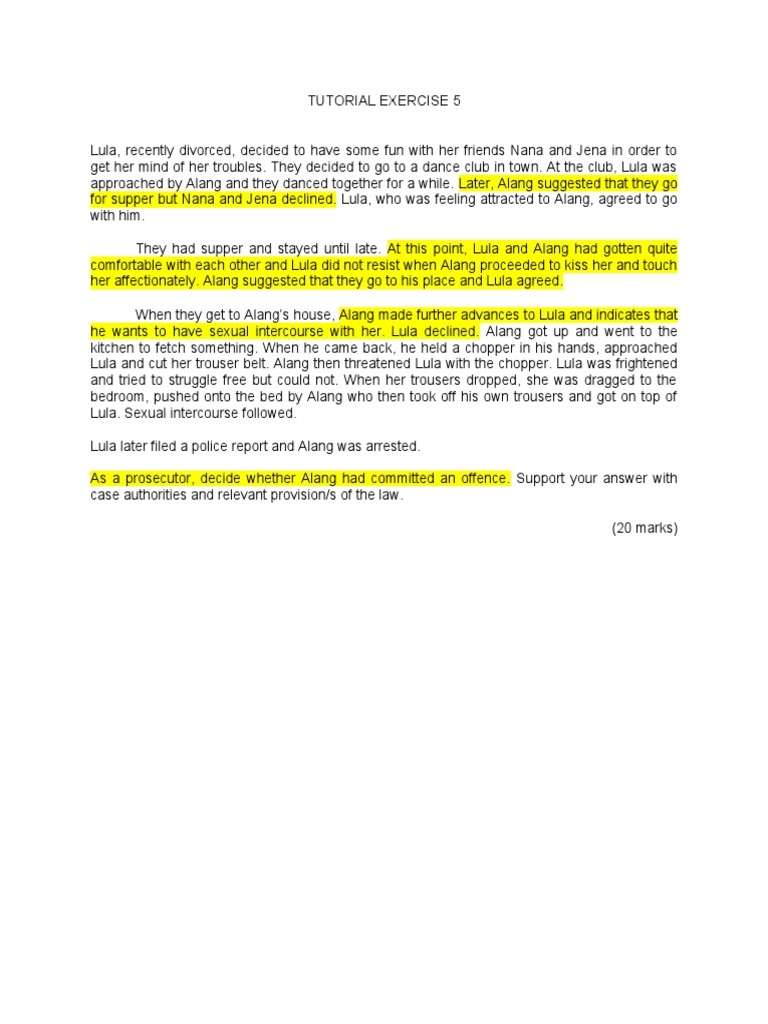 Tutorial Exercise 4 - Rape | PDF Tutorial Exercise 4 - Rape | PDF
