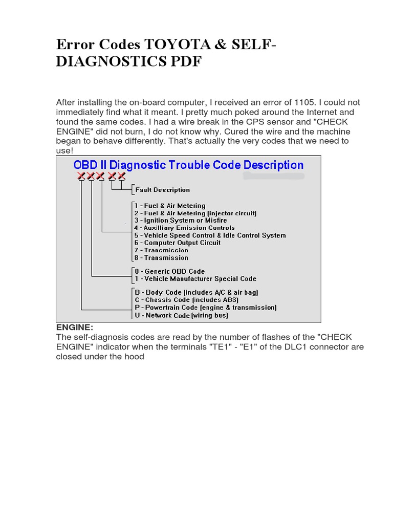 Toyota Fault Codes Diagnostic PDF | PDF | Anti Lock Braking System ...