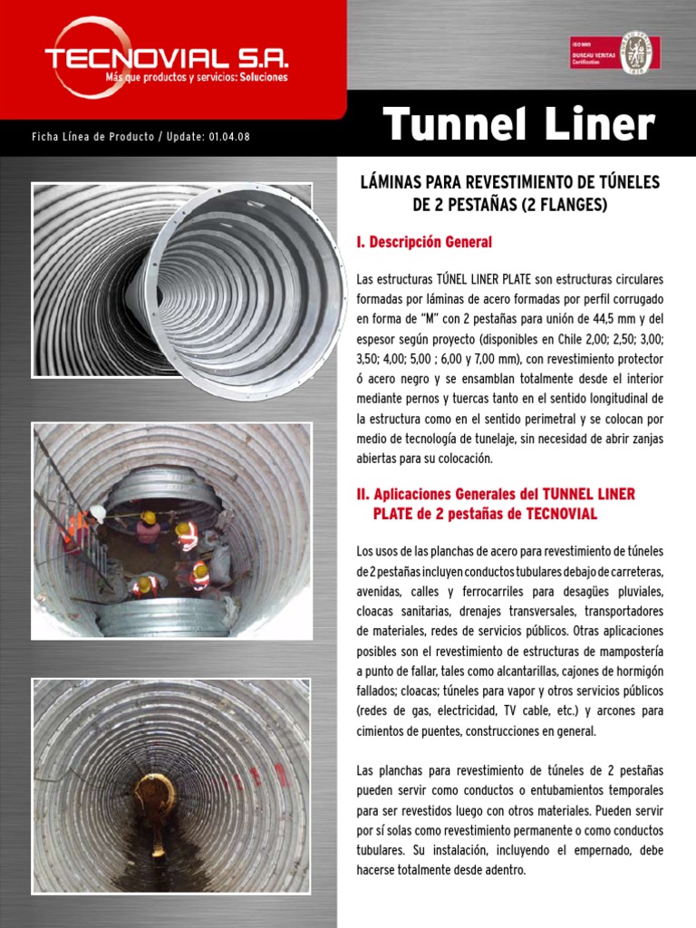 Tunnel Liner Ficha General | PDF | Acero | Ingeniería de Edificación