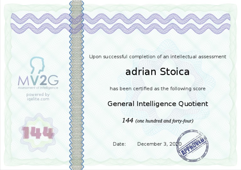 IQ Certificate | PDF