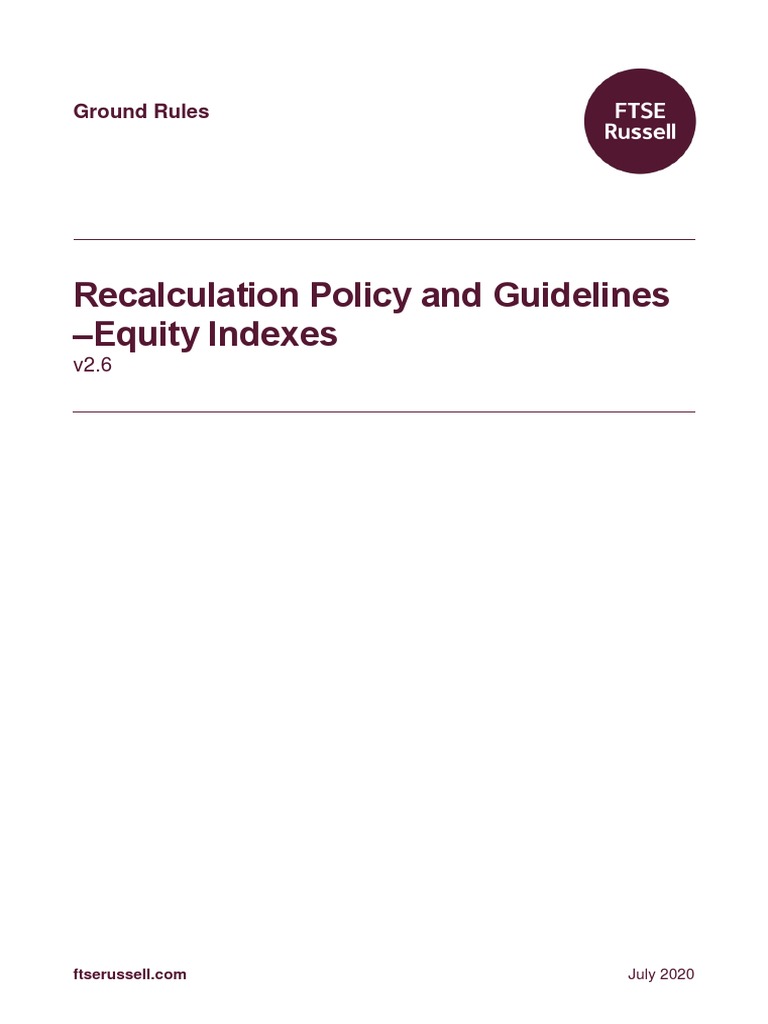 Equity Index Recalculation Policy and Guidelines | PDF | Stock Market ...
