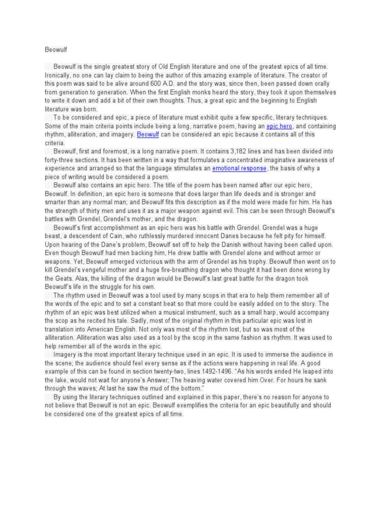 Beowulf | PDF | Beowulf | Epic Poetry