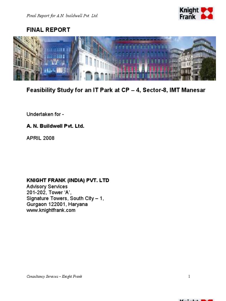 Feasibility Study for IT Park in Manesar | PDF | Business