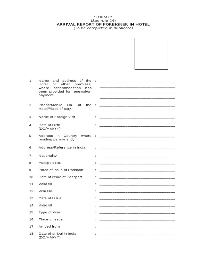 Arrival Report of Foreigner in Hotel | PDF | Travel Visa | Cultural ...