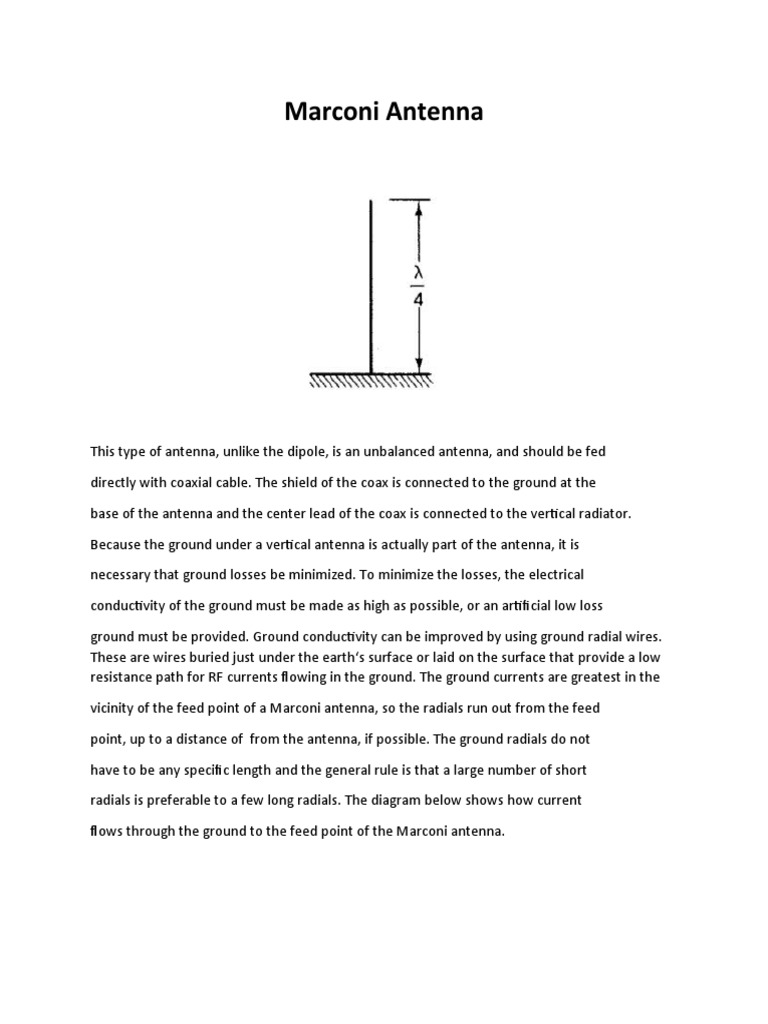 Marconi Antenna Setup and Grounding | PDF | Science & Mathematics ...