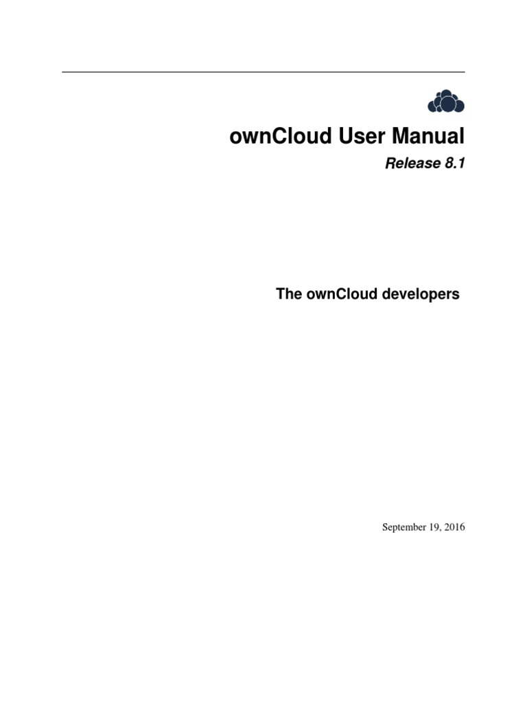 Owncloud User Manual: Release 8.1 | PDF | Computer File | World Wide Web