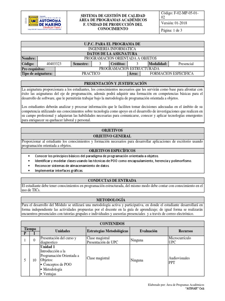 Programacion Orientada A Objetos Pdf Programación Orientada A Objetos Objeto Informática