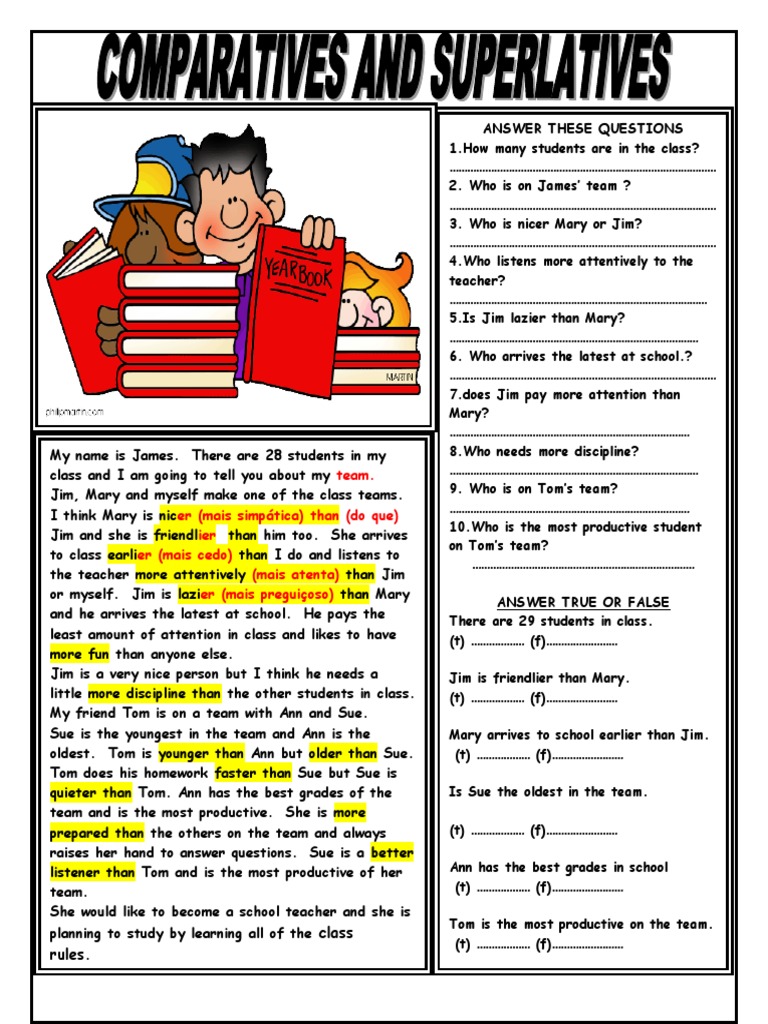 Comparatives and Superlatives Reading | PDF
