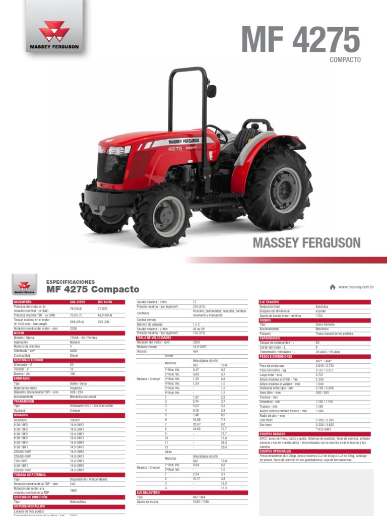 Ficha Tecnica Compacta - Tractor | PDF | Tracción en las cuatro ruedas ...