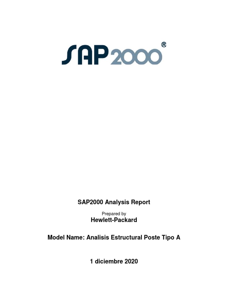 SAP2000 Analysis Report: Prepared by | PDF | Computing | Information Technology Management