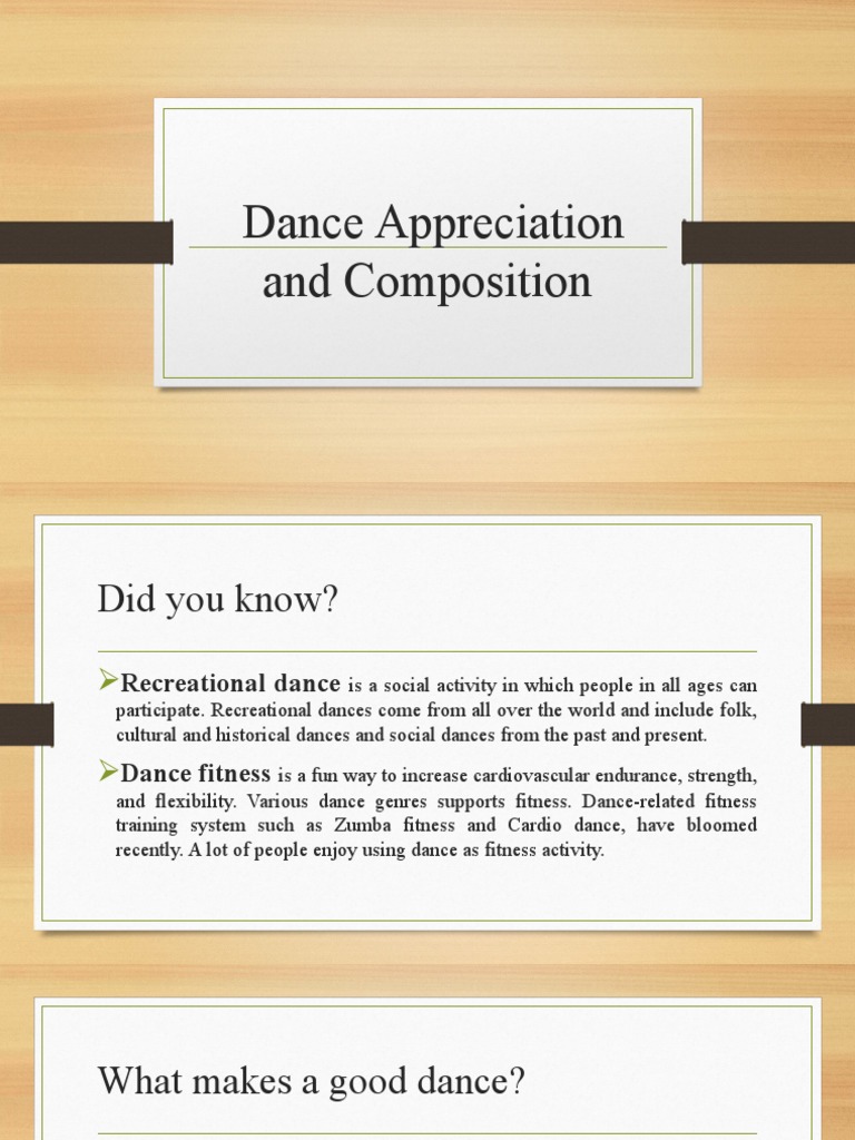 Dance Appreciation and Composition | PDF | Dances