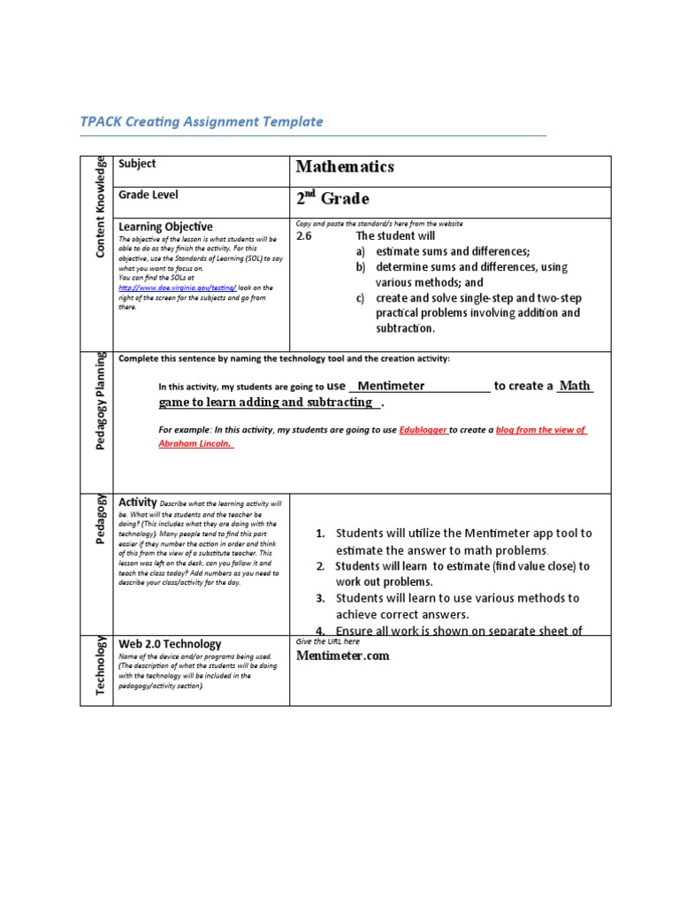 Tpack Template Creating Fall20 1 | PDF | Mobile App | Teachers