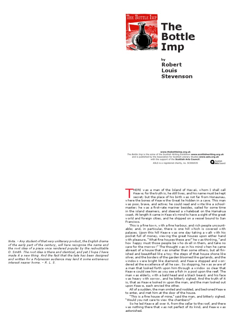 The Bottle Imp: Robert Louis Stevenson | PDF
