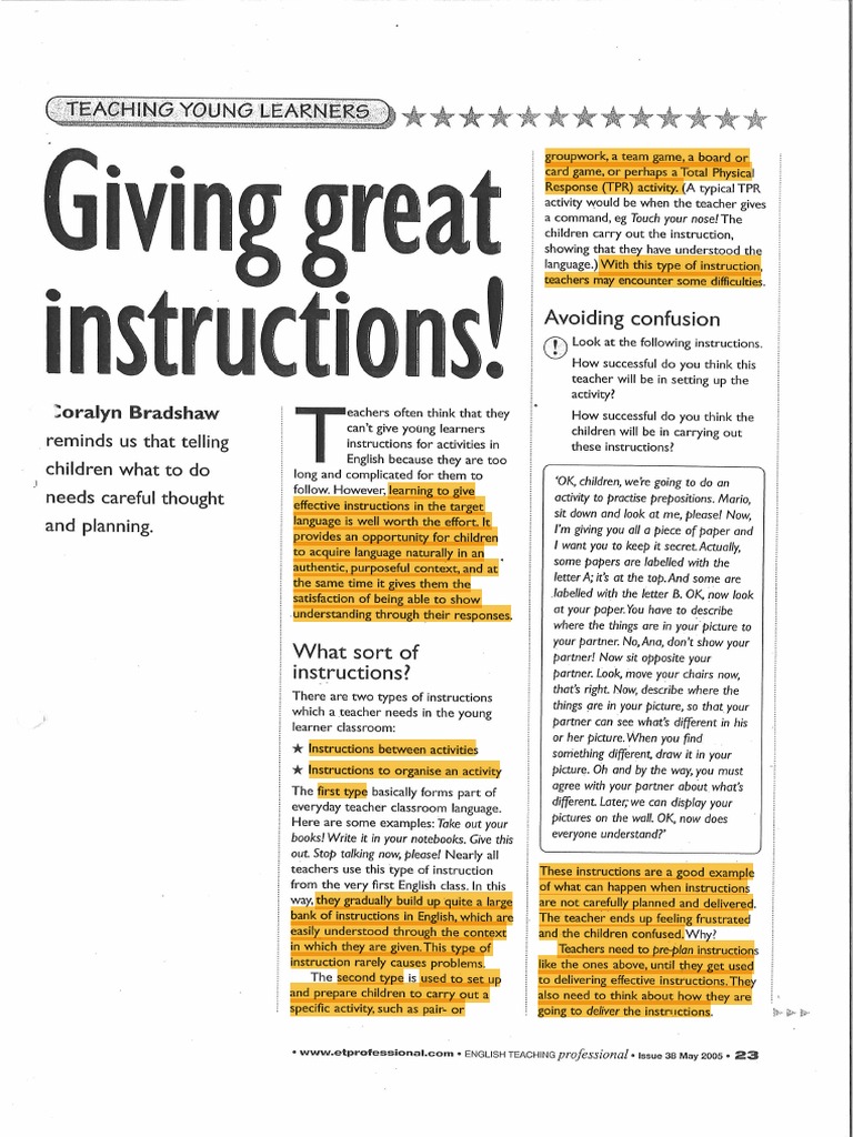 Giving Great Instructions | PDF | Learning | Communication