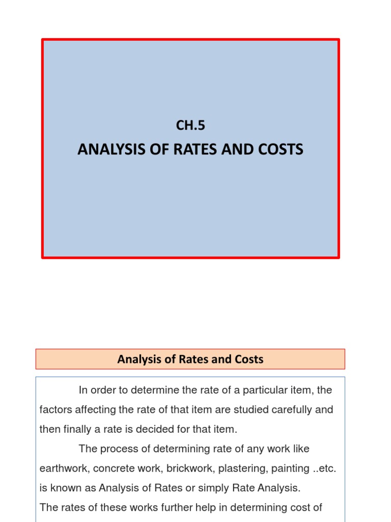 5-Analysis of Rates | Download Free PDF | Labour Economics | Cost