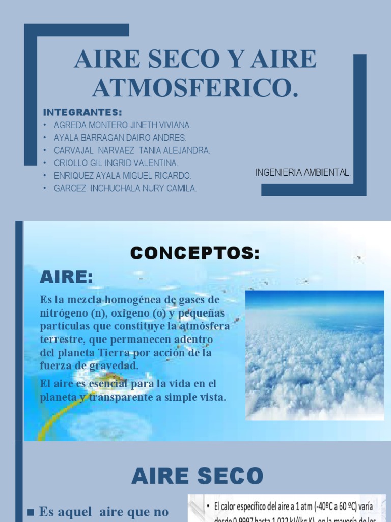 Conceptos básicos sobre aire seco, aire atmosférico y sus propiedades ...