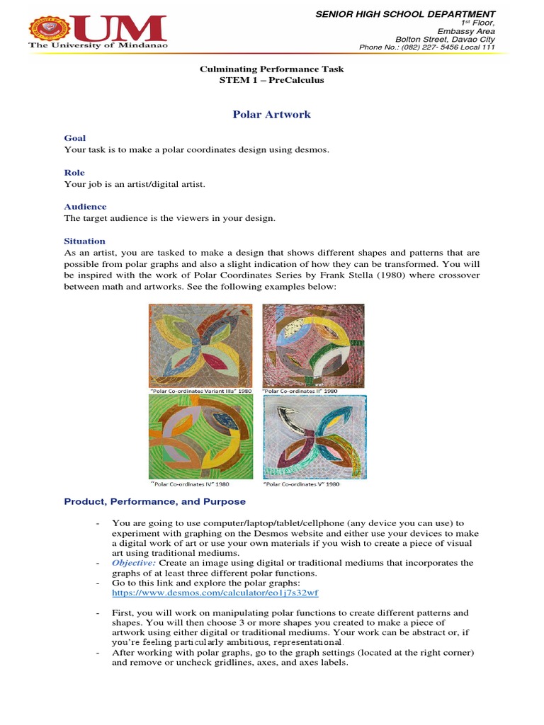 Culminating Performance Task - STEM 1 Polar Artwork | PDF | Screenshot ...