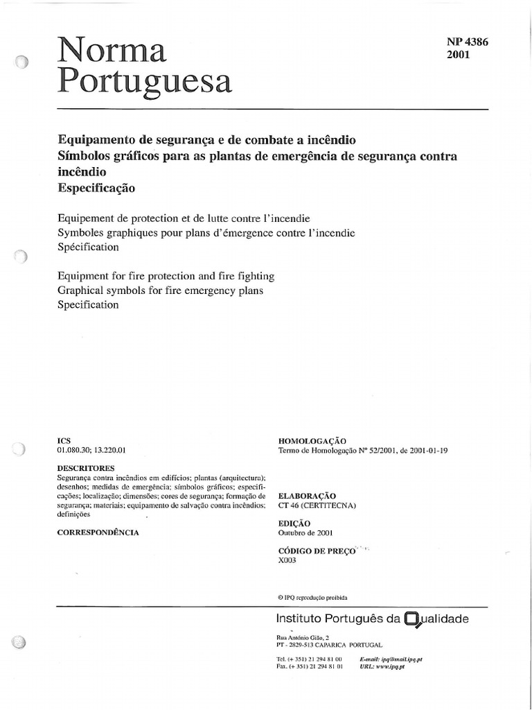 Norma Portuguesa - NP 4386-2001 | PDF
