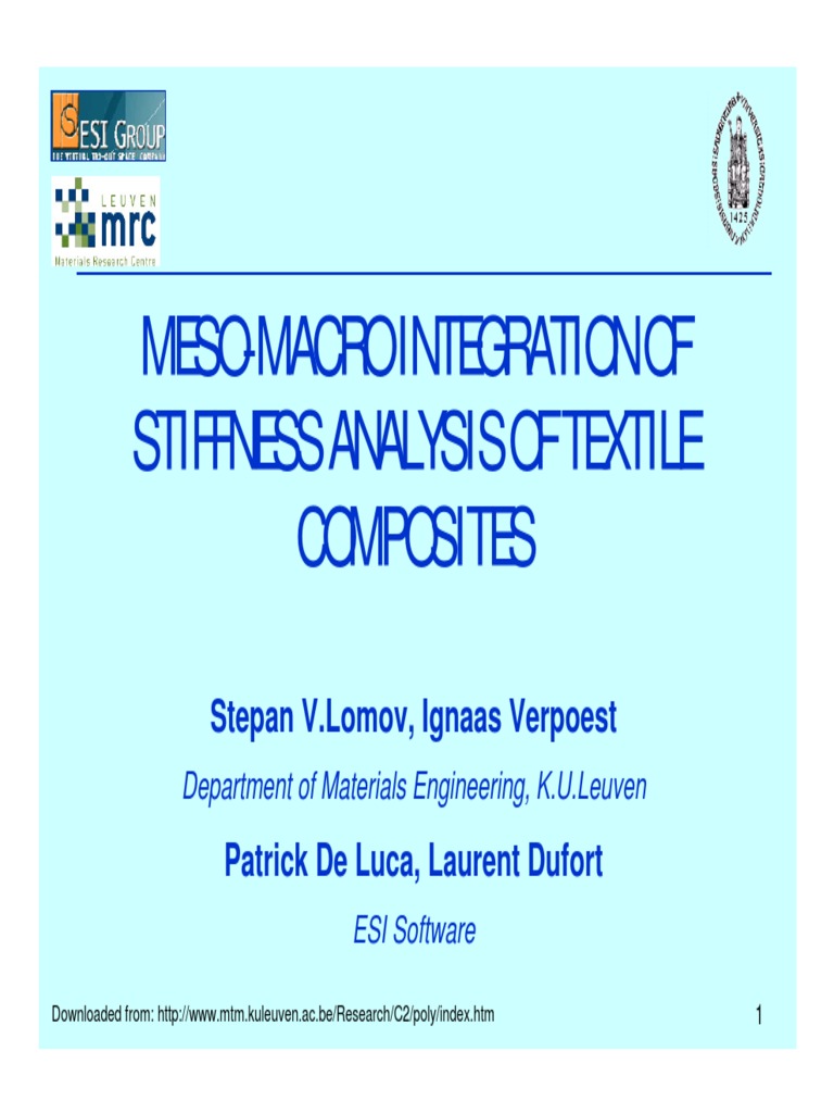 SL Modelling Micro-Meso-Macro Presentation PDF | PDF | Textiles | Materials