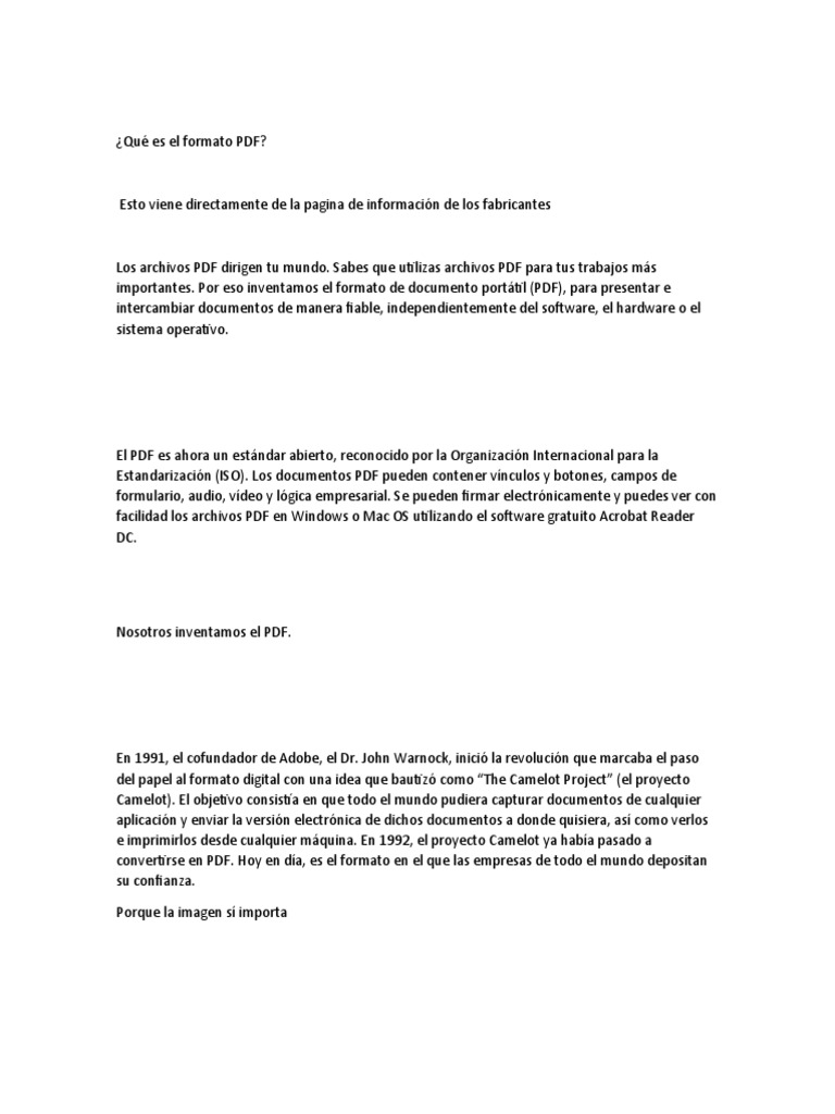 Qué Es El Formato PDF | Descargar gratis PDF | Informática | Software