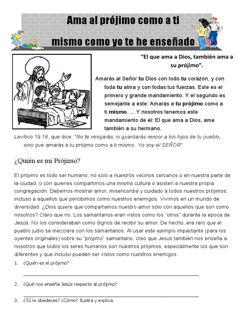 Ama Al Prójimo Como A Ti Mismo - Religión - 07 de Setiembre | PDF ...