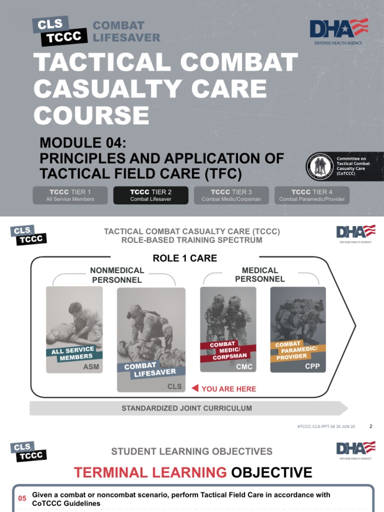 Principles and Application of Tactical Field Care (TFC) : TCCC Tier 4 ...