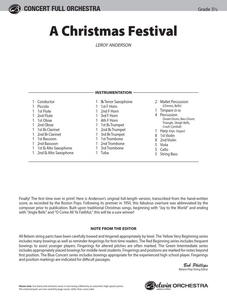 A Christmas Festival: Concert Full Orchestra | PDF | Orchestras ...