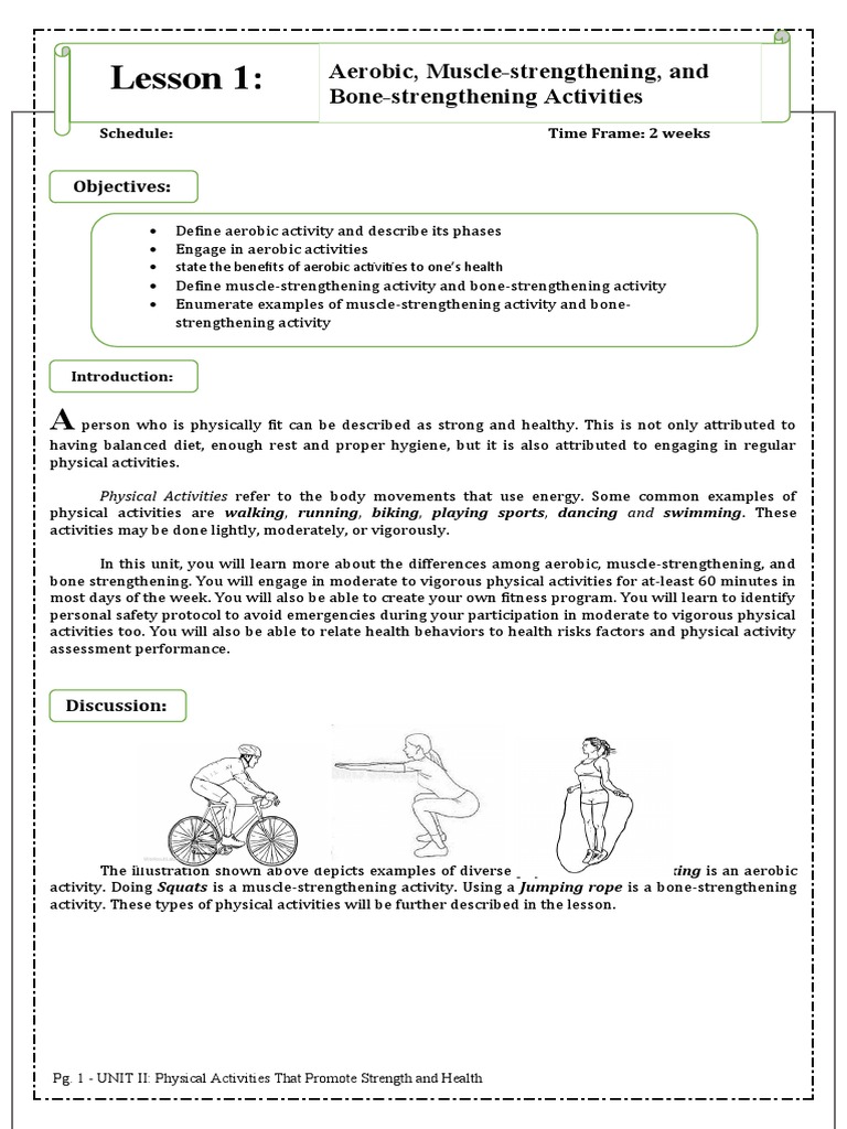 Lesson 1:: Aerobic, Muscle-Strengthening, and Bone-Strengthening ...