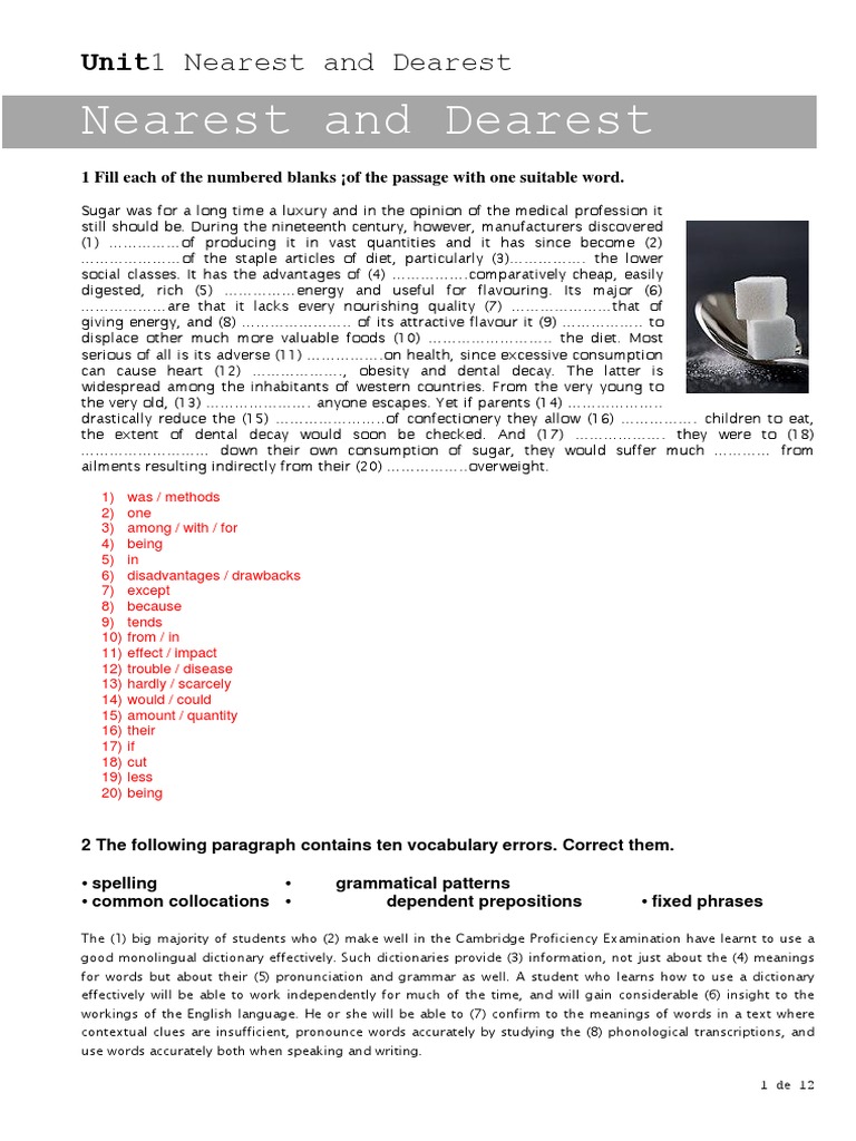 Use-of-english-unit-1-KEYS C2 | PDF | English Language | Human Communication