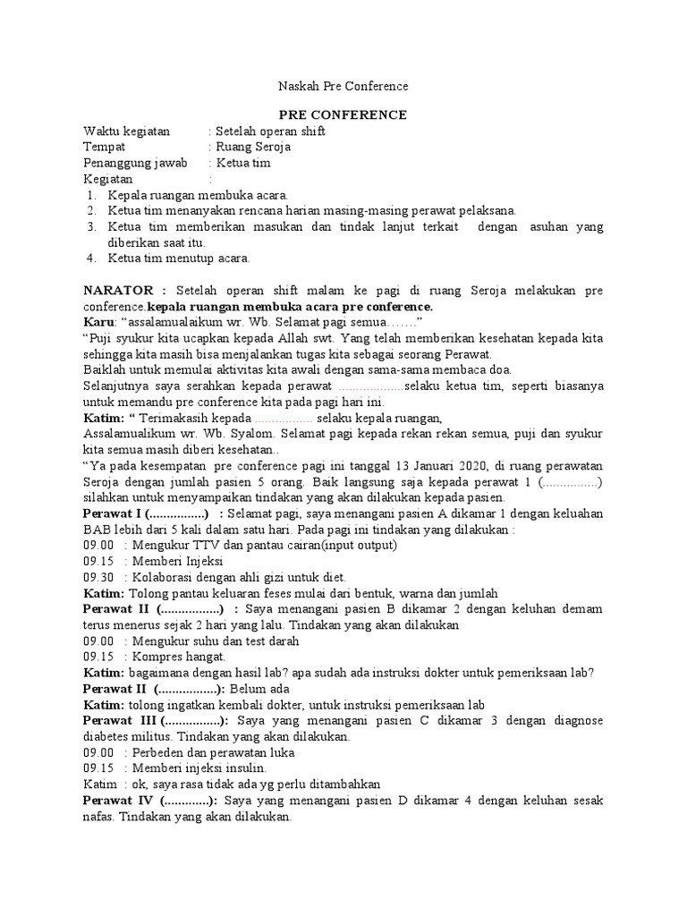 Naskah Pre Dan Post Conference | PDF
