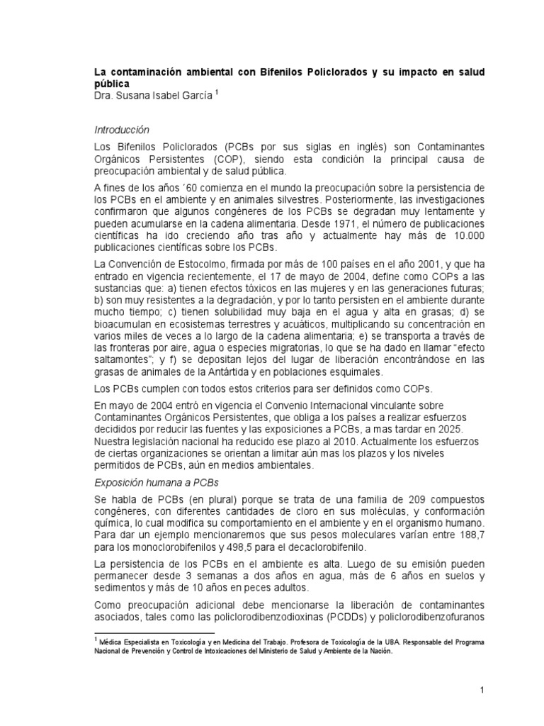 Bifenilos Policlorados PDF | PDF | Bifenilo policlorado | Carcinógeno