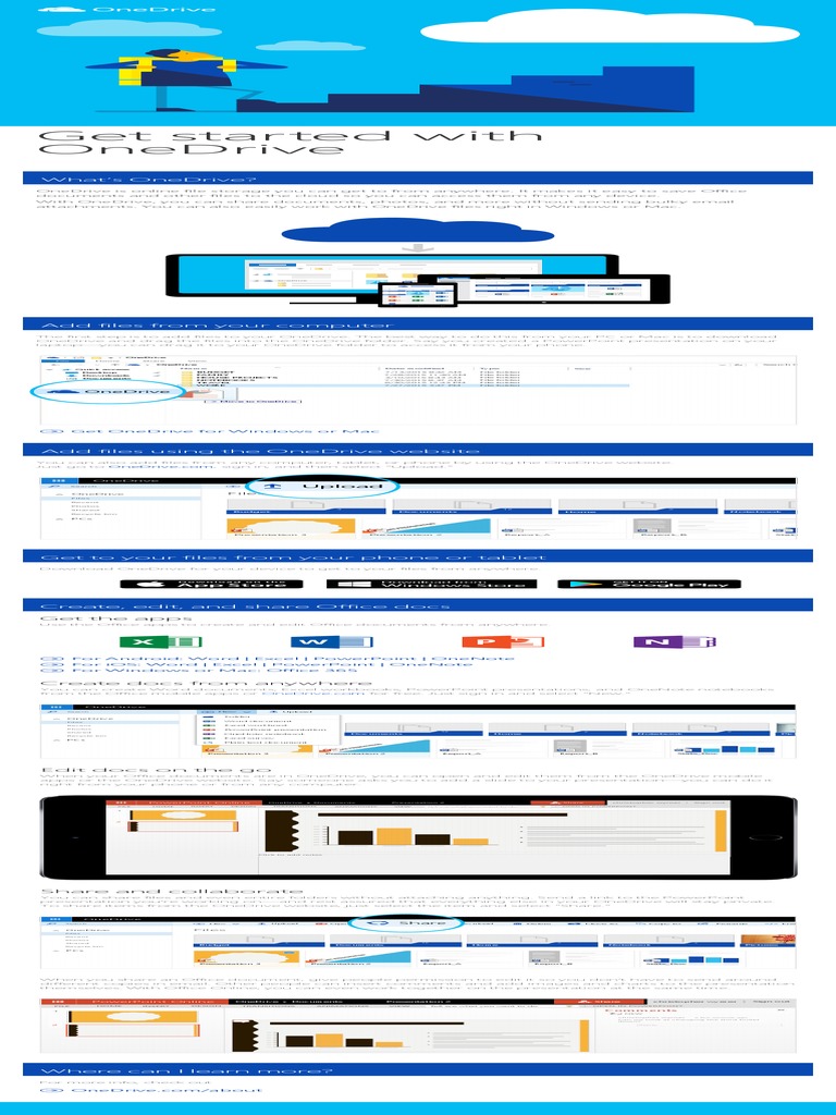 Getting Started With OneDrive PDF | Download Free PDF | Mobile Computers | Microsoft Windows