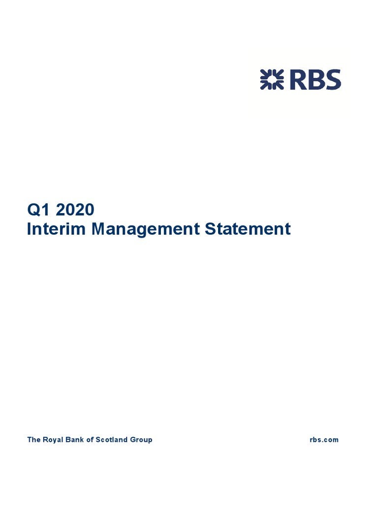 Q1 2020 Interim Management Statement: The Royal Bank of Scotland Group ...