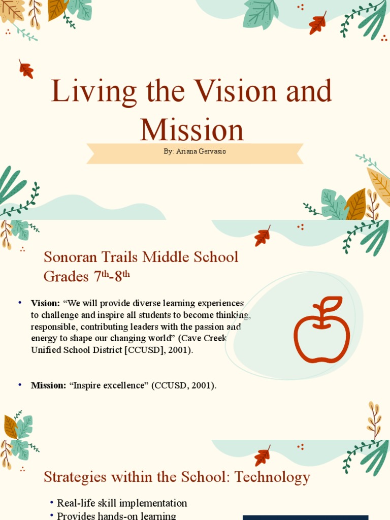 Living The Mission and Vision | PDF | Project Based Learning | Teachers