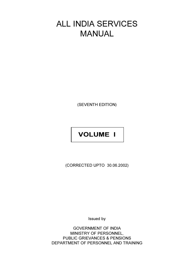 All India Services Rules | PDF | Government Of India | Social Institutions