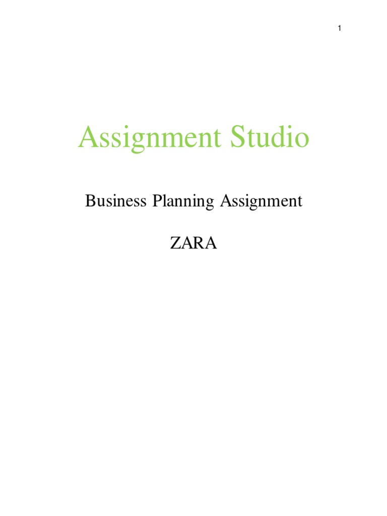 Assignment Studio: Business Planning Assignment Zara | PDF | Supply ...