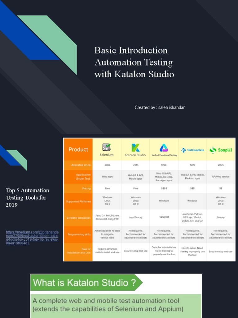 Basic Introduction Automation Testing With Katalon Studio | PDF | 64 ...