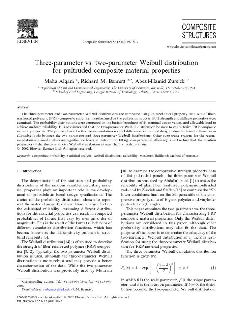 Three-Parameter vs. Two-Parameter Weibull Distribution | PDF | Strength ...