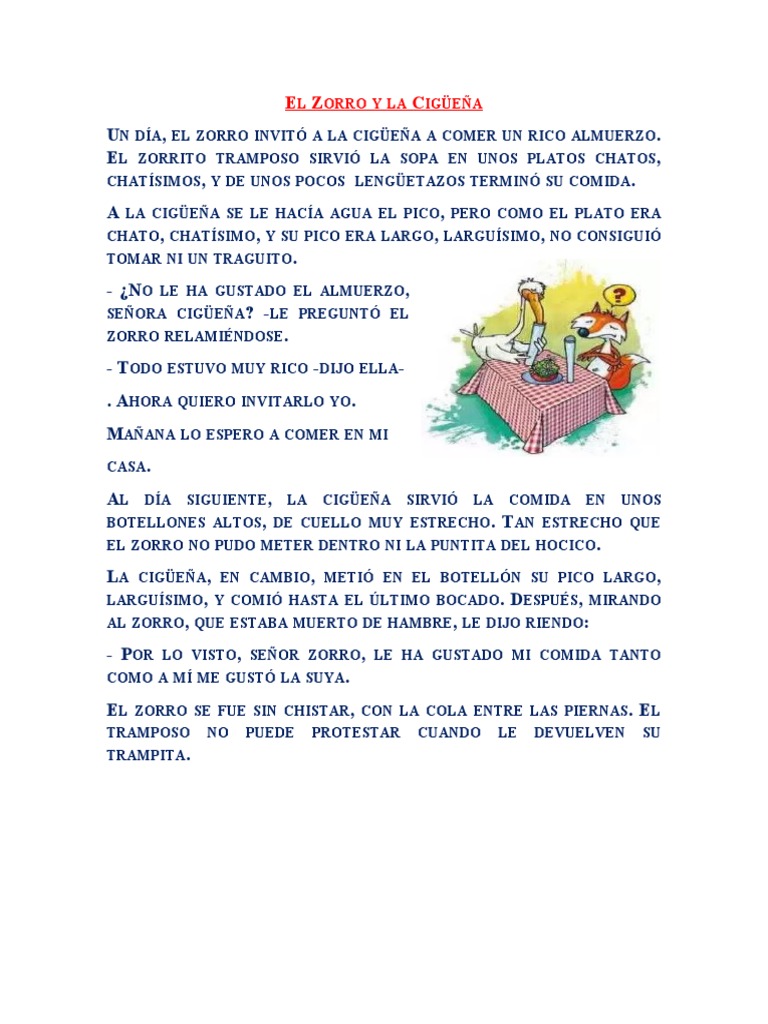 El Zorro y La Cigüeña | PDF