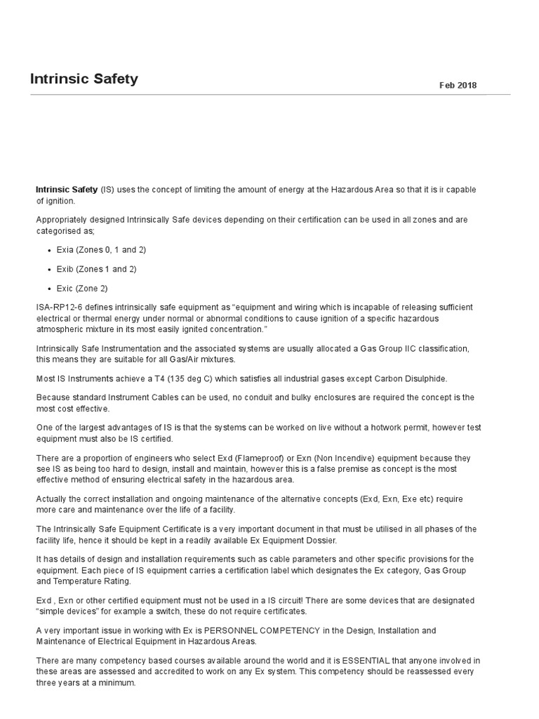 Intrinsic Safety | PDF | Safety | Electricity