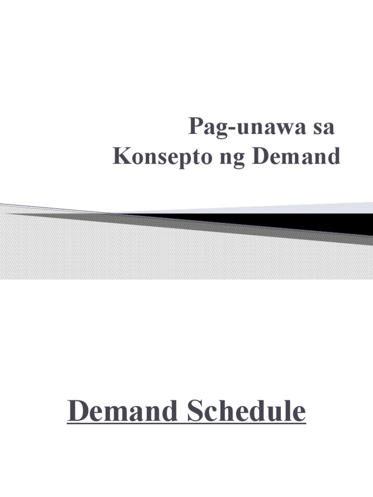 Demand Schedule Report | PDF