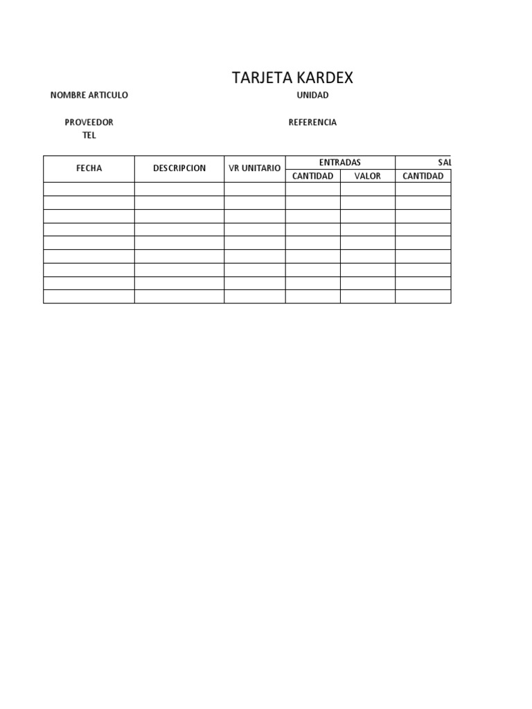 Hoja Kardex | PDF
